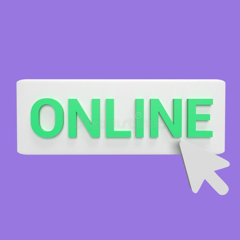 Online Click with Cursor 3d Icon Model Cartoon Style Concept. Render ...