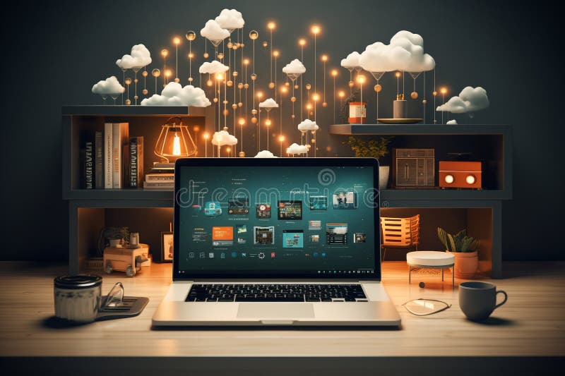 Online, Cloud Storage, Contact, Computing, Tablet, Phone Home Devices ...