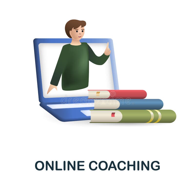 Online Coaching Icon. 3d Illustration from E-learning Collection ...