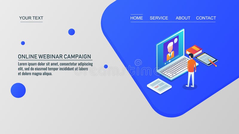 Online Webinar, Online Video Tutorial, Online Education, Isometric ...