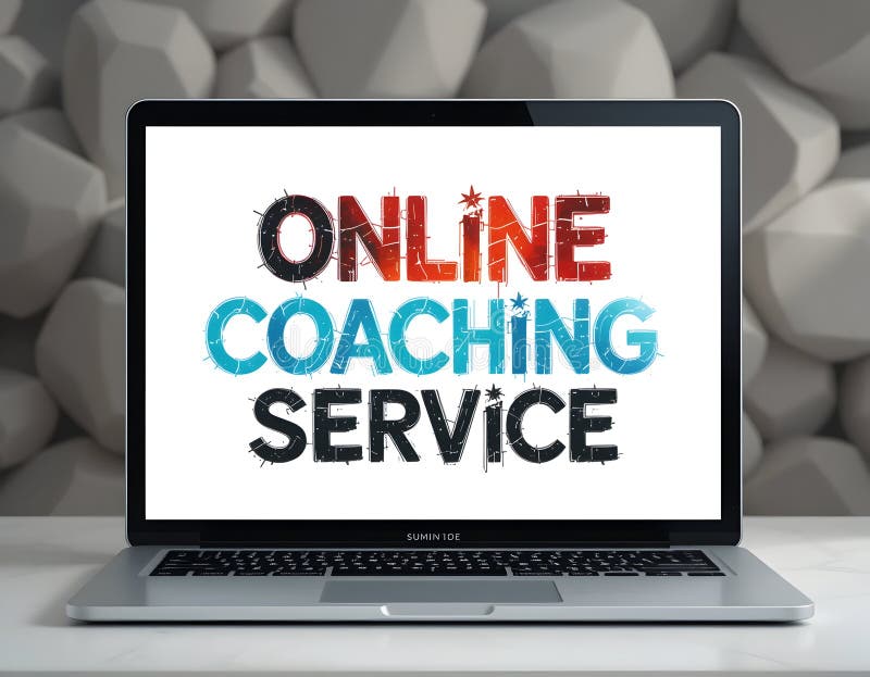 Online Coaching Service on Laptop Display Digital Education Stock Image - Image of modern ...