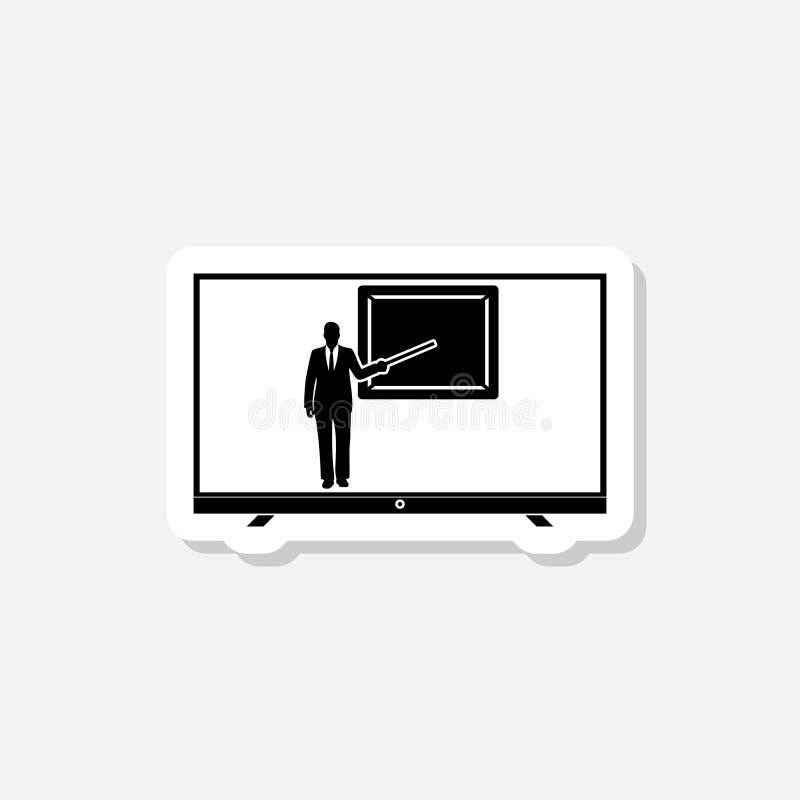 Online Coaching Sticker Icon Isolated on White Background Stock Vector ...
