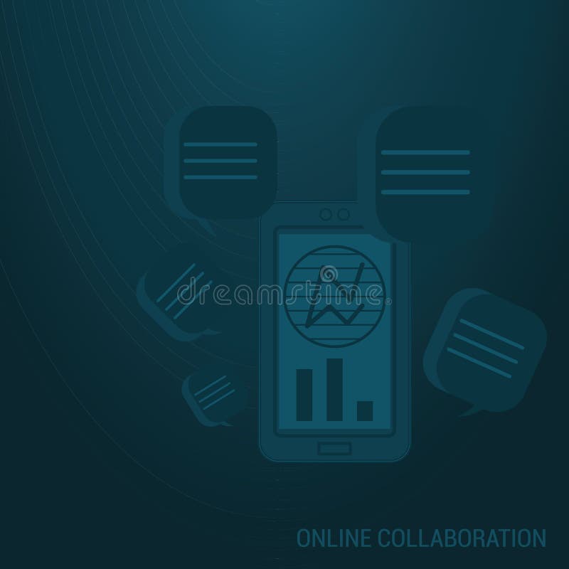Online Collaboration Background. Vector Illustration Decorative Design ...