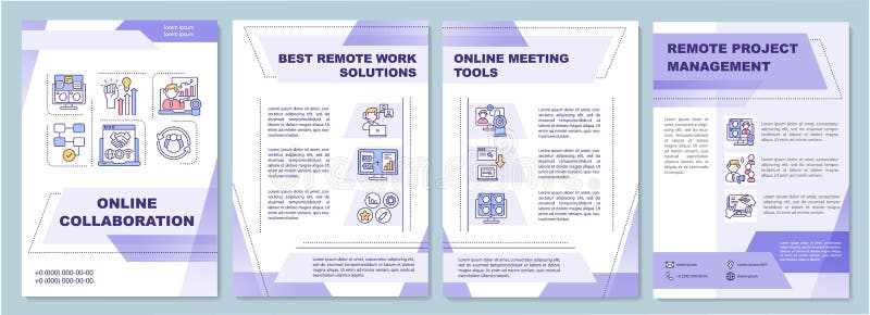 Online Collaboration Brochure Template Stock Vector - Illustration of ...