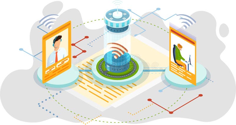 Online Collaboration Video Conference Remote Business Management Wireless Computing Service ...