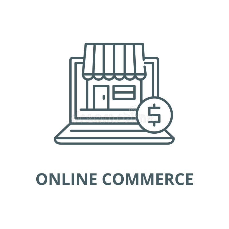 E-commerce Linear Icon Concept. E-commerce Line Vector Sign, Symbol ...