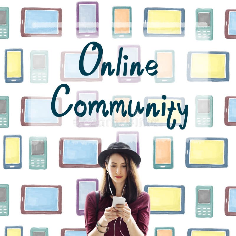 Online Commuity Connection Media Networking Concept Stock Photo - Image ...