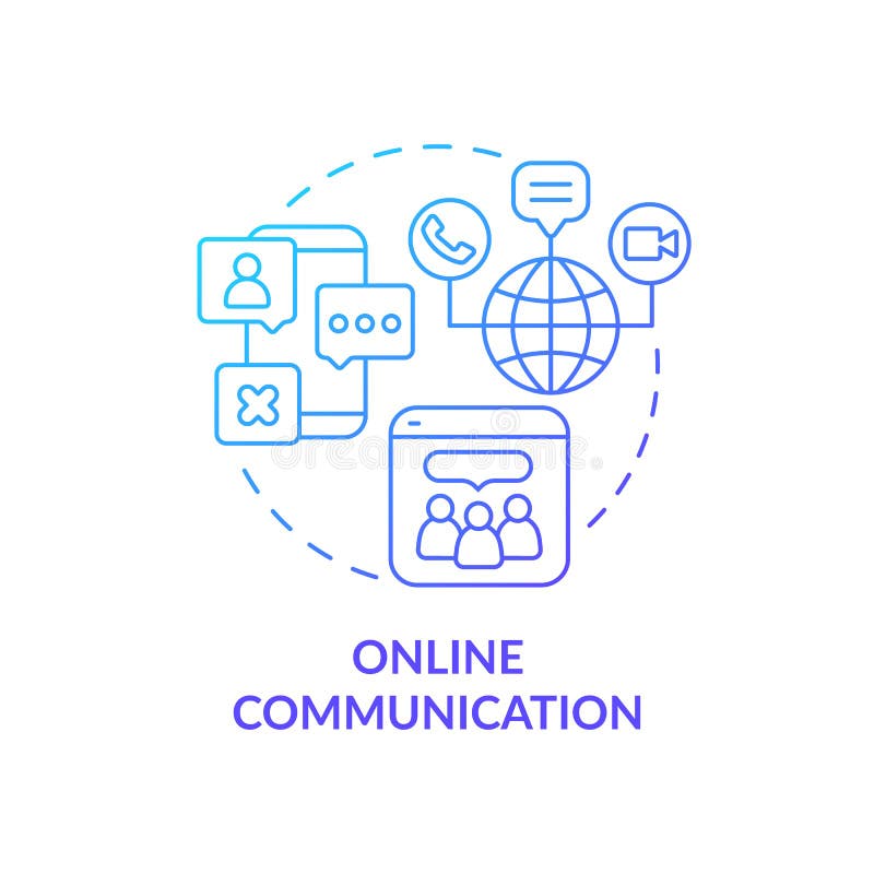 Online Communication Blue Gradient Concept Icon Stock Vector ...
