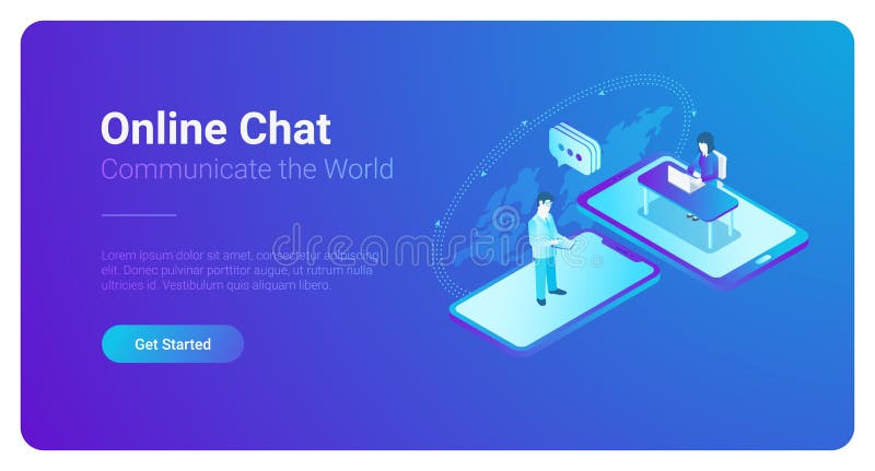 Online Communication Chat Isometric. People Talkin Stock Vector ...