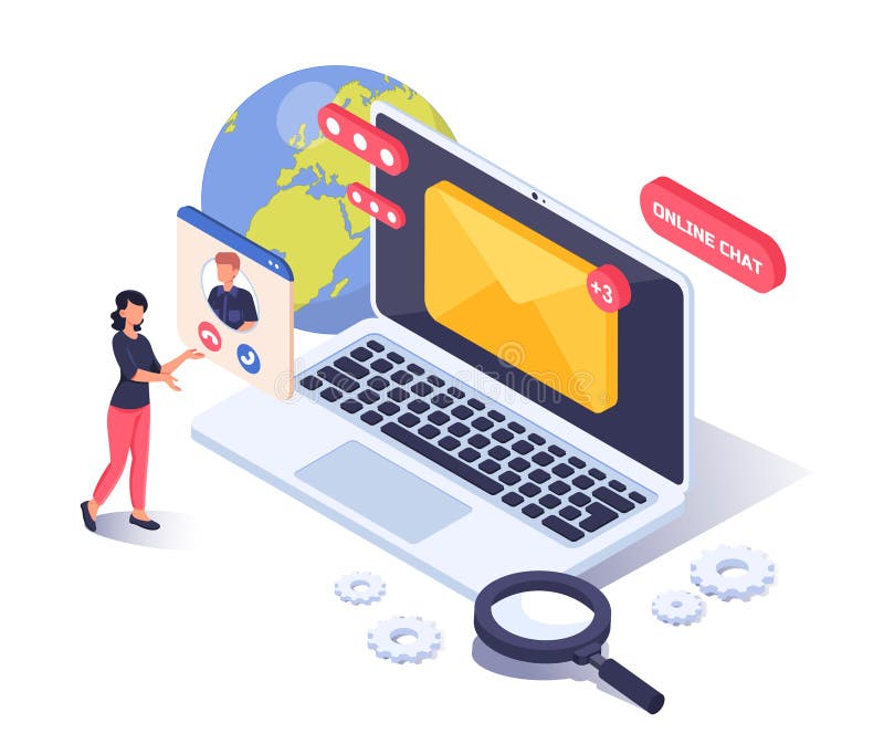 Online Communication and Chat Tools. Vector Illustration Stock ...