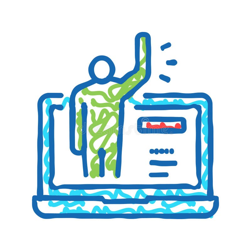 Online Communication with Client Icon Doodle Illustration Stock Vector ...