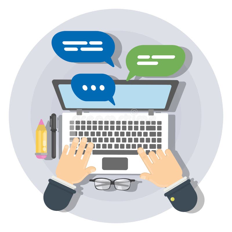 Online Communication Illustration. Stock Vector - Illustration of ...