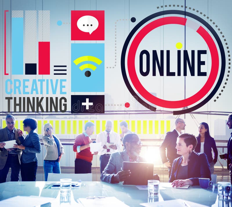 Online Communication Internet Networking Concept Stock Illustration ...