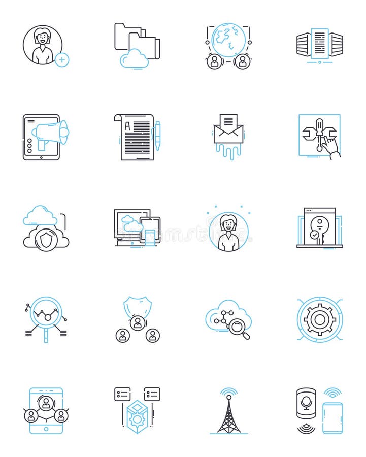Online Communication Linear Icons Set. Instantaneous, Efficient ...