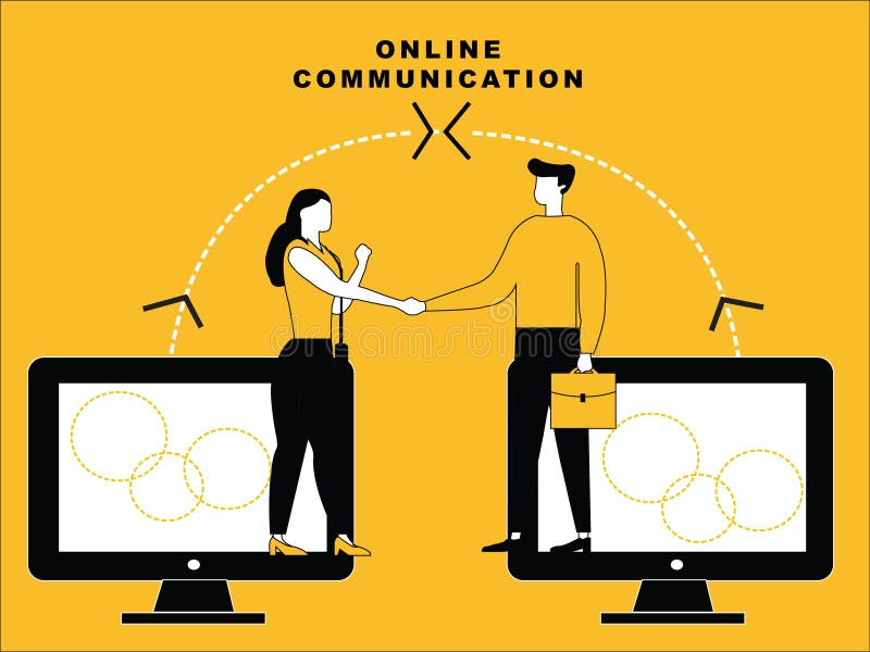 Online Communication of Male and Female Stock Vector - Illustration of ...