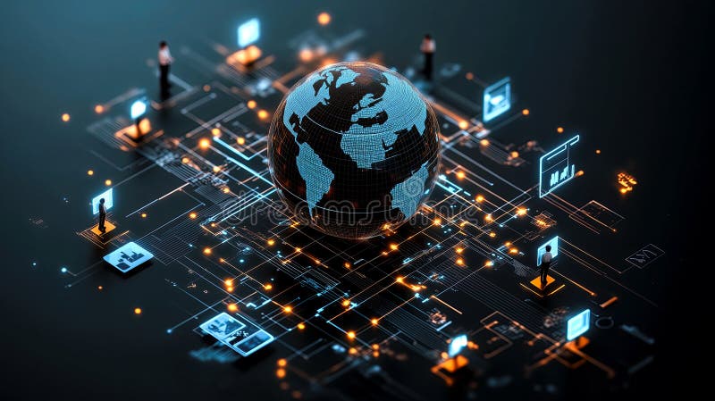 Online Communication Network, Global Internet Technology Stock ...