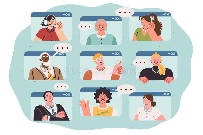 People Chatting Computer Stock Illustrations – 9,802 People Chatting ...