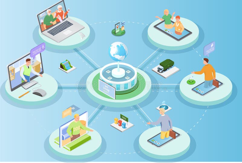 Online Communication Via Internet, Social Network. Chatting by ...