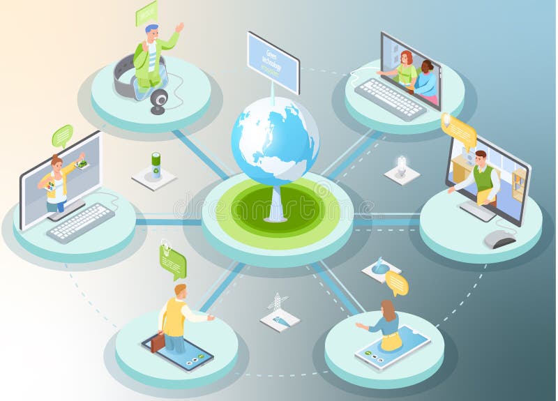 Online Communication Via Internet, Social Network. Chatting by ...