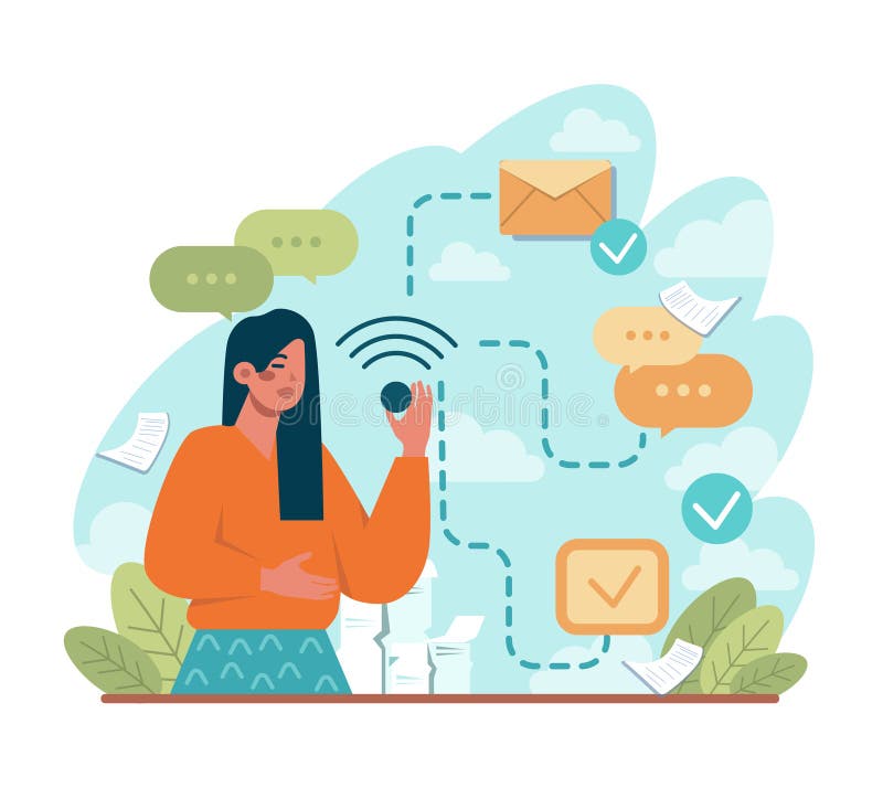 Online Communication. Video Conferencing and Chatting through Device ...