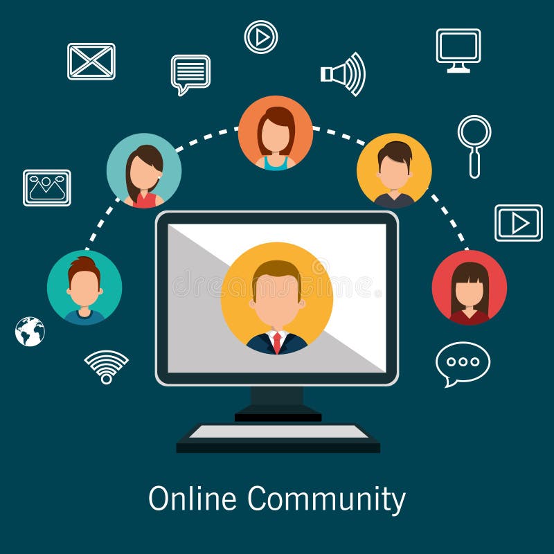 Online Community Sharing Communication Society Concept Stock Photo ...
