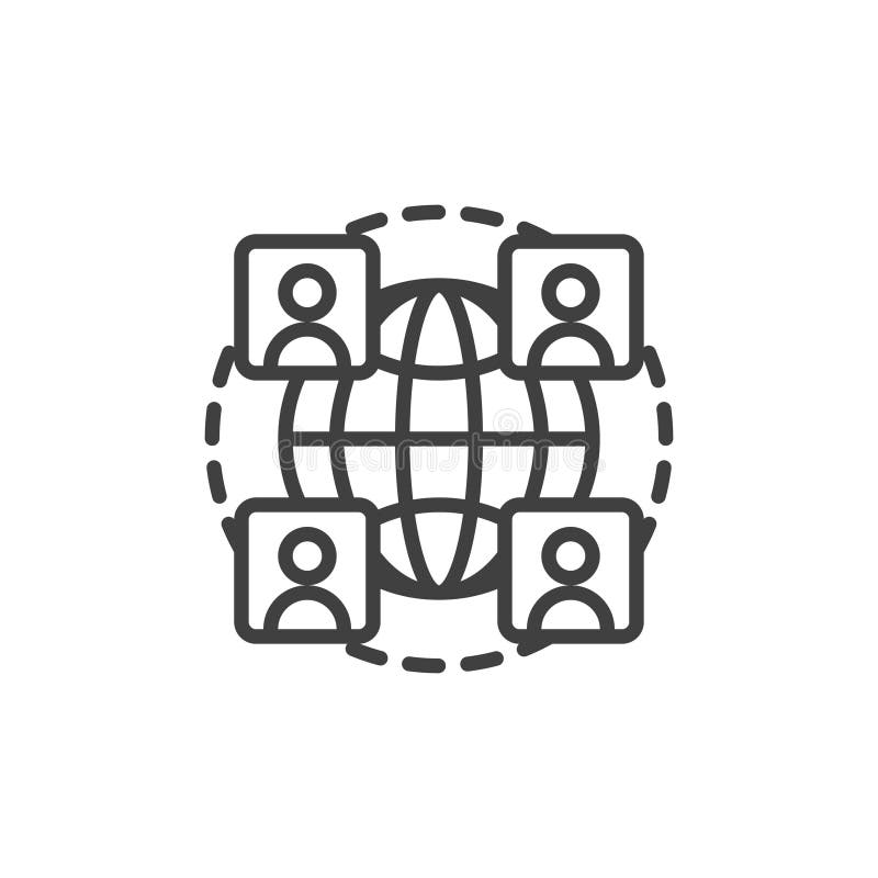 Online Community line icon stock vector. Illustration of simple - 291344433