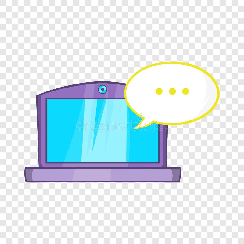 Online Computer Chat Icon, Cartoon Style Stock Vector - Illustration of ...