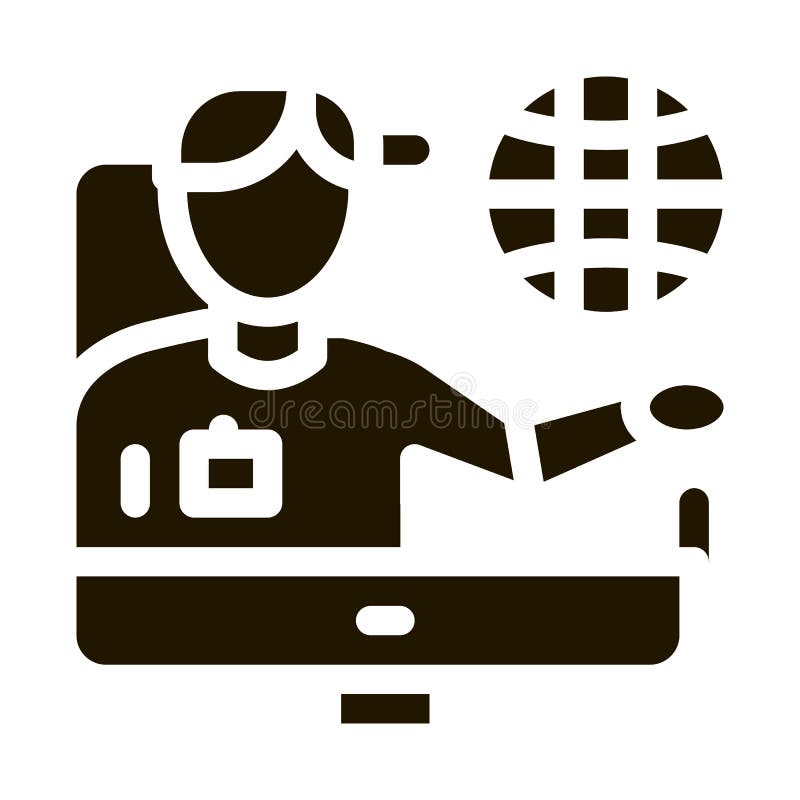 Online Computer Guide Vector Glyph Illustration Stock Vector ...