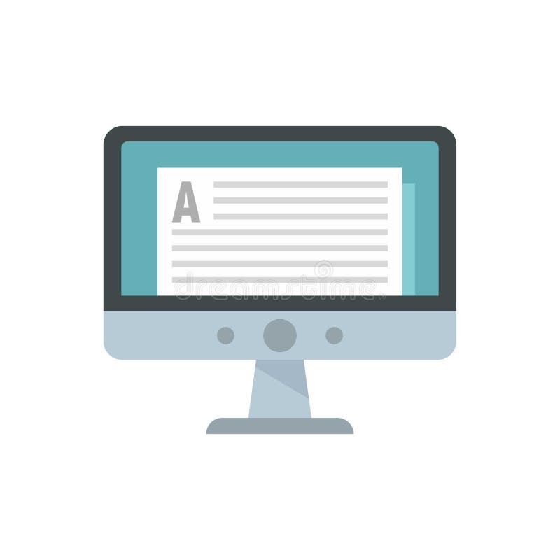 Online Computer Lesson Icon Flat Isolated Vector Stock Vector ...