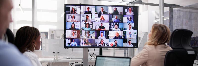 Online Conference Call: Video Webinar Offic Conferencing Stock Photo ...