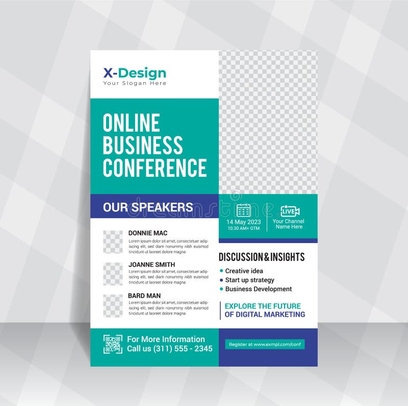 Online Conference Flyer Template. Online Webinar Flyer Leaflet Design ...