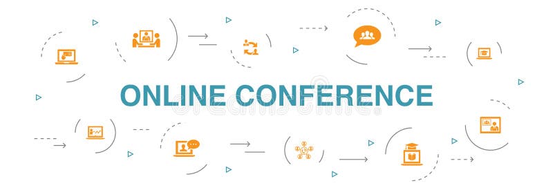 Online Conference Infographic 10 Steps Stock Vector - Illustration of ...