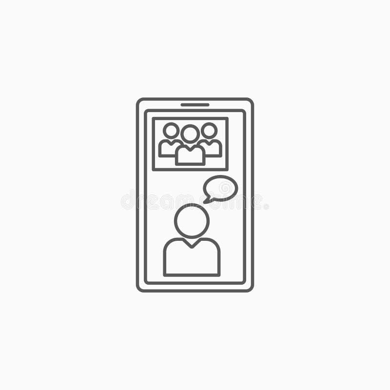 Online Conference Smart Phone Icon, Video Call Vector, Chat, Talk Stock ...