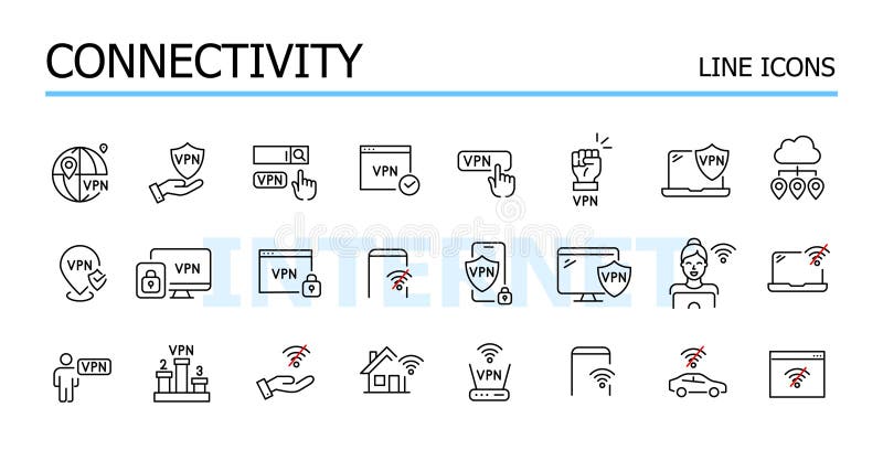 Online Connectivity. VPN, Cloud Storage and Connection Lost Stock ...