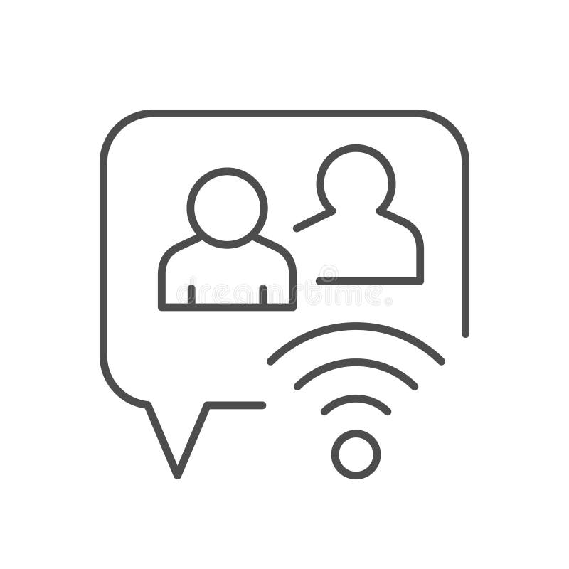 Online Conversation Line Outline Icon Stock Vector - Illustration of ...
