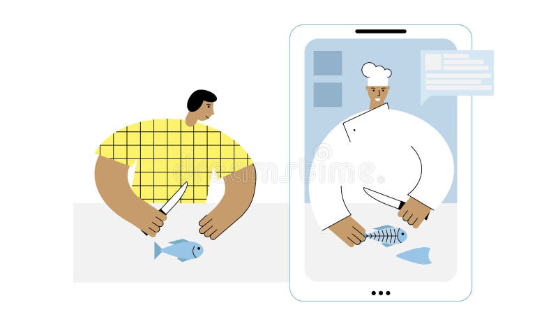 Man Cooking Fish Stock Illustrations – 1,099 Man Cooking Fish Stock ...