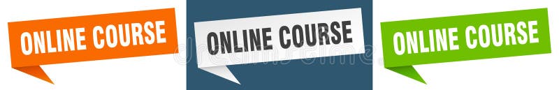 Online Course Banner. Online Course Speech Bubble Label Set Stock ...