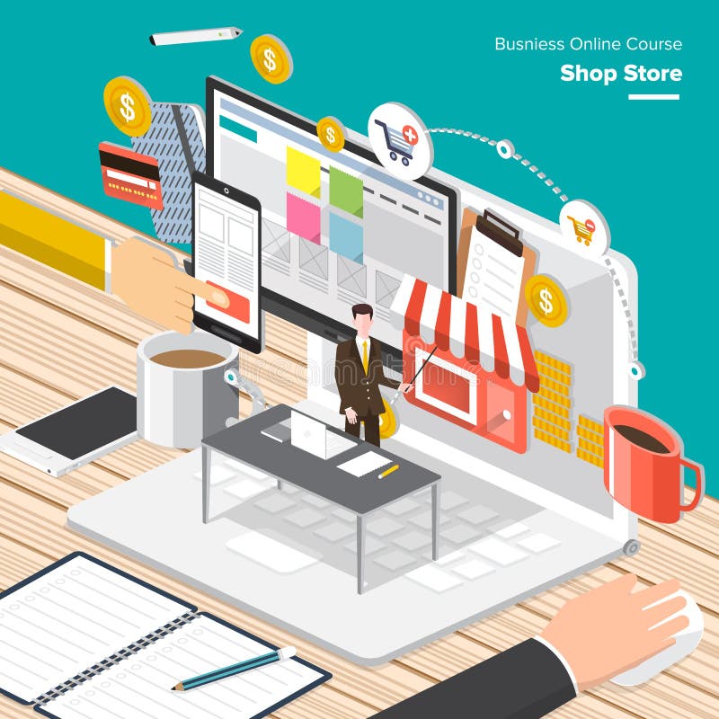 Online Course Business stock vector. Illustration of development - 67150536