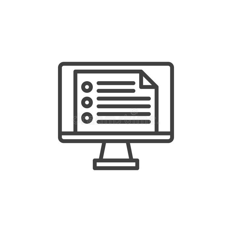 Online Course Enrollment Line Icon Stock Illustration - Illustration of ...