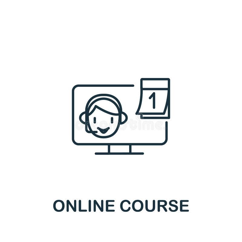 Online Course Icon from E-learning Collection. Simple Line Element ... Online Course Icon from E-learning Collection. Simple Line Element ...
