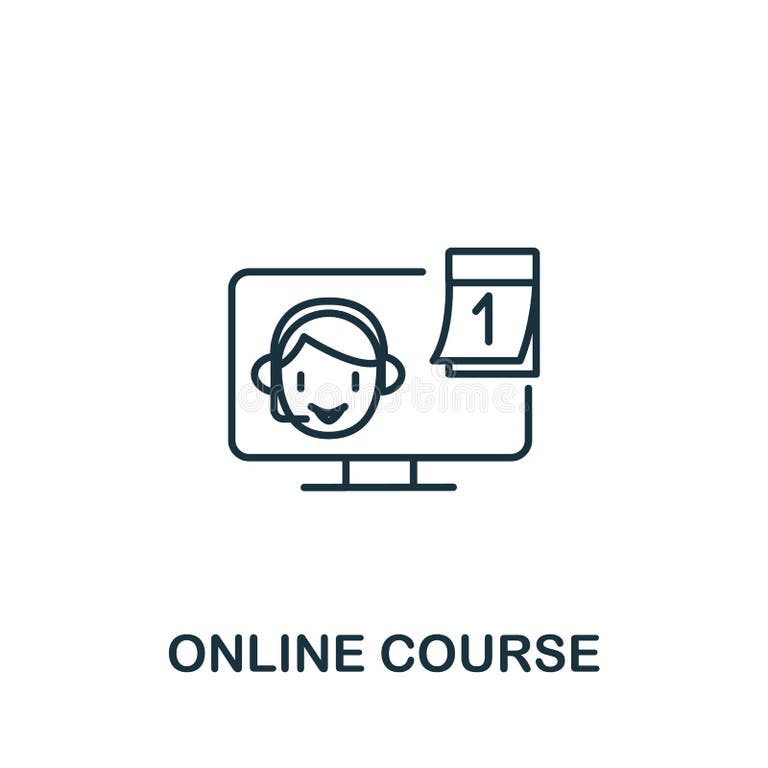 Online Course Icon from E-learning Collection. Simple Line Element ...
