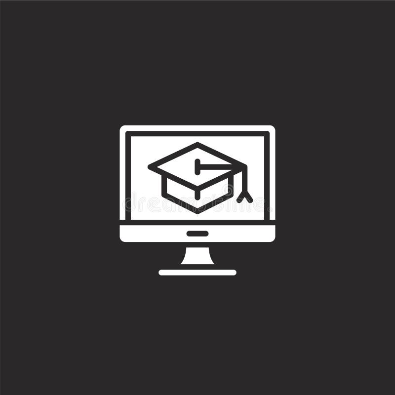 Online Course Icon. Filled Online Course Icon for Website Design and ...