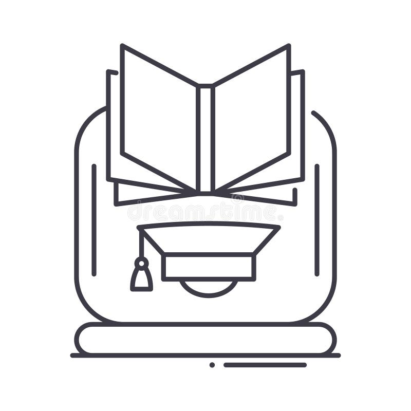 Online Course Icon, Linear Isolated Illustration, Thin Line Vector, Web ...