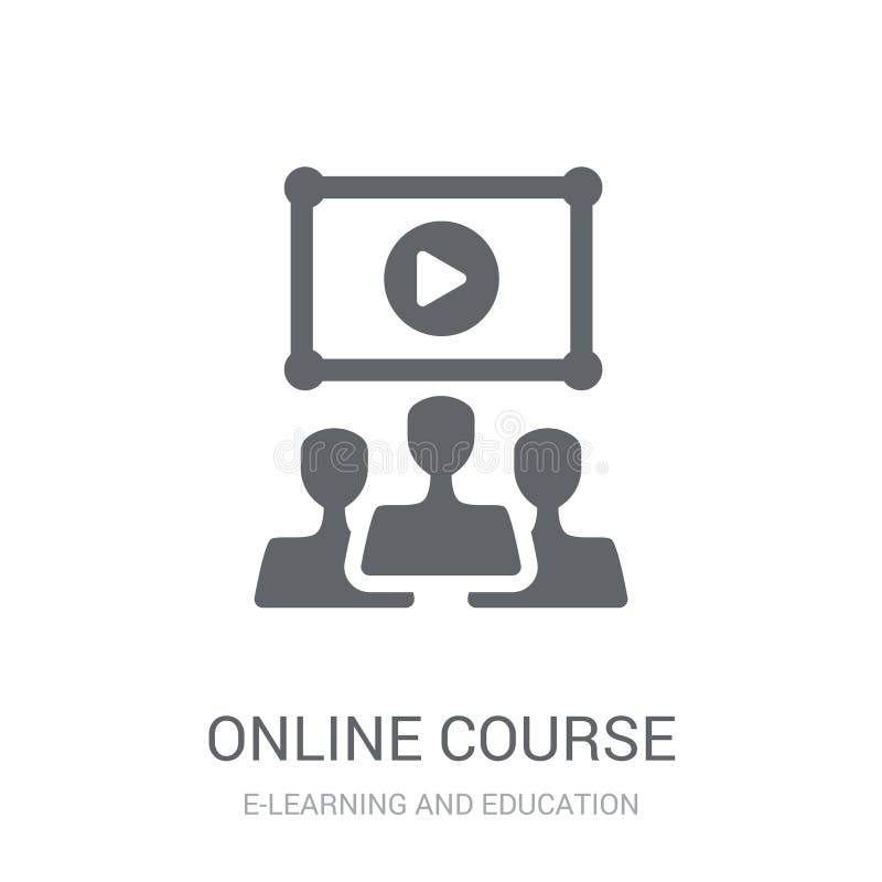 Online Course Icon. Trendy Online Course Logo Concept on White B Stock ...