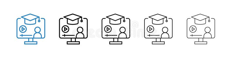 Online Course Icon Vector Set on White Background Stock Vector ...