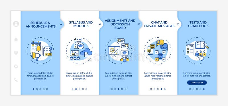 Online Course Management System Elements Onboarding Vector Template ...