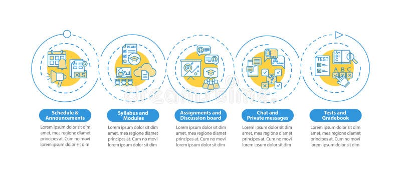 Online Course Management System Elements Vector Infographic Template ...