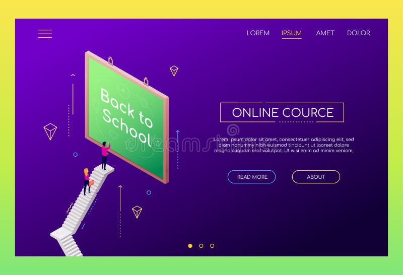 Online Course - Modern Isometric Vector Web Banner Stock Vector ...