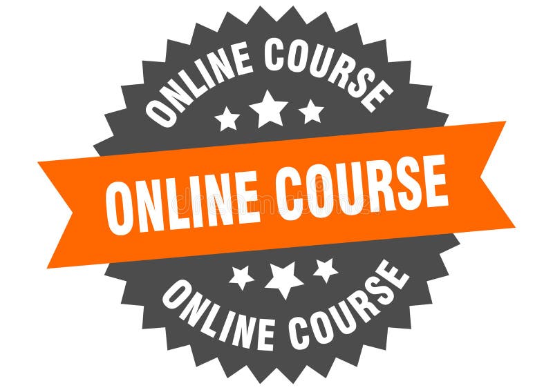 Online Course Sign. Online Course Round Isolated Ribbon Label Stock ...