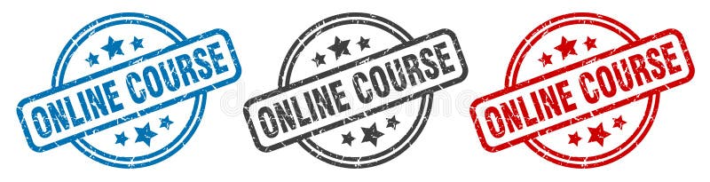 Online Course Stamp. Online Course Round Isolated Sign Stock Vector ...